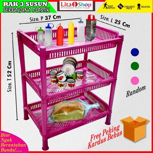 Jual Rak Plastik Serbaguna 3 Susun/Rak Plastik Segi 4 Tingkat Ukuran ...