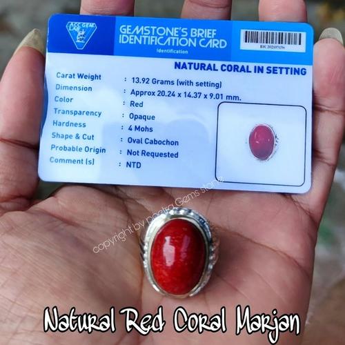 Jual Cincin Batu Akik Natural Red Coral Merah Marjan Original - Ring 7 ...