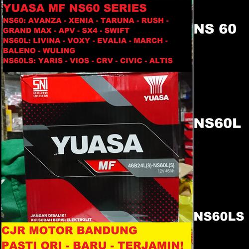 Jual Aki Kering MF YUASA NS60 NS60L NS60LS aki mobil AVANZA YARIS CRV VIOS - NS60L - Kota ...