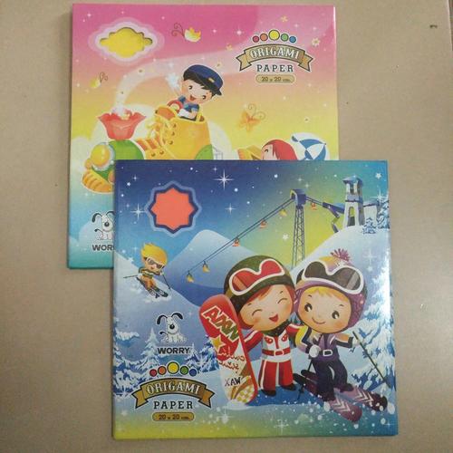 Jual kertas origami / kertas lipat 2 sisi ukuran 20x20 worry - Jakarta ...