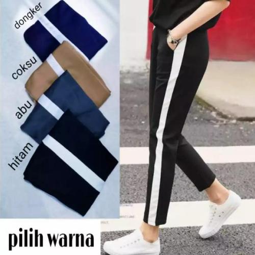 Jual Lejing Garis Putih Bahan Tebal Legging List Putih Ukuran Standar ...