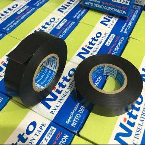 Jual NITTO TAPE ISOLASI HITAM 3/4 INCH 25M LAKBAN KABEL LISTRIK PVC ...