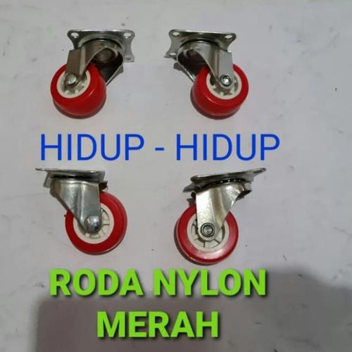 Jual Roda nilon hidup merah 1.5" 1 1/2" inch isi 8 pcs - Jakarta Barat ...
