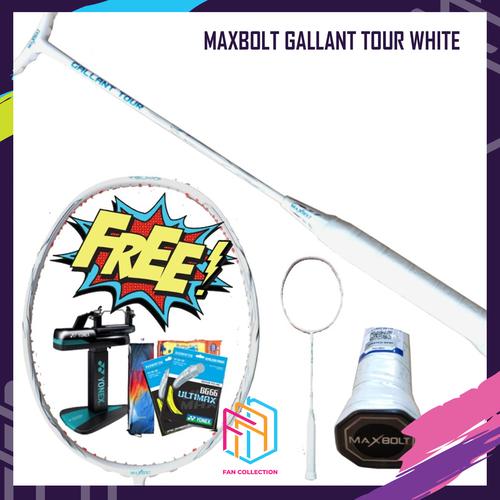 Jual NEW MAXBOLT GALLANT TOUR WHITE 43 LBS RAKET BADMINTON ORIGINAL ...