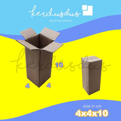Jual 4X4X10 cm kardus box karton kotak packing packaging POLOS SHEET ...