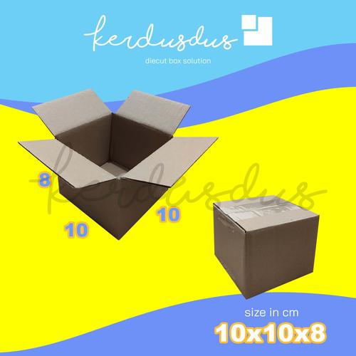 Jual 10x10x8 cm kardus box karton kotak packing packaging POLOS SHEET ...