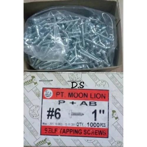 Jual (#6 x 2.5 cm) MOON LION Taping Screw Sekrup Skrup Kayu FH isi 100 ...