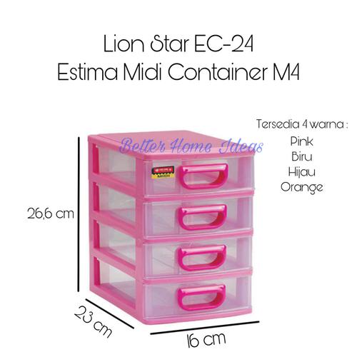 Jual Laci Plastik Mini 4 Susun - Lion Star Estima Midi Container M4 ...