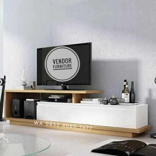 Jual Meja TV HPL With Drawer Storage Rak TV HPL Meja Industrial ...