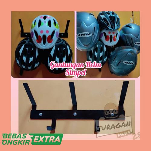 Jual Rak Gantungan Helm Gantung Dinding Rak Helm Isi 3 Rak Serbaguna ...