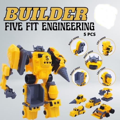Jual Mainan Anak Mobil Transformasi Robot 5in1 Builder five fit ...