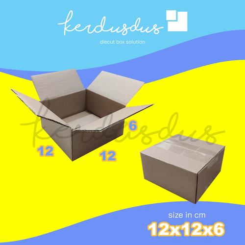Jual 12x12x6 cm kardus box karton kotak packing packaging POLOS SHEET ...