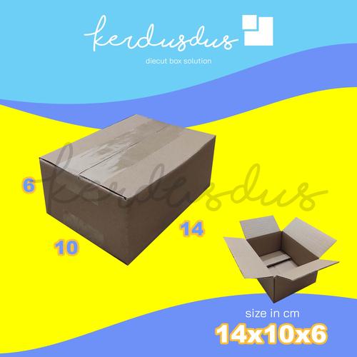 Jual 14x10x6 cm kardus box karton kotak packing packaging POLOS SHEET ...
