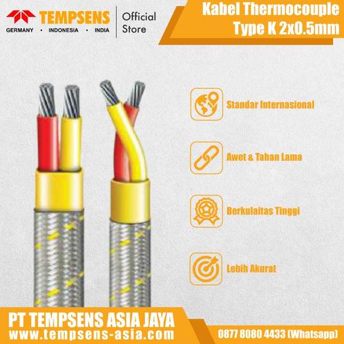 Jual Kabel Termokopel / Thermocouple Type K 2x0.5mm (0.22sqmm) Tempsens ...