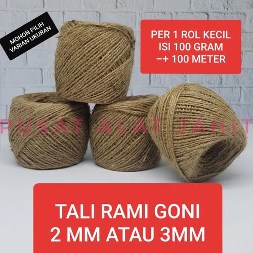 Jual TALI TAMBANG KARUNG GONI RAMI BURLAP JUTE 2MM ATAU 3MM PER 1 ROL ...