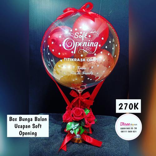 Jual box bunga balon / hadiah ucapan soft opening / box balon ucapan ...