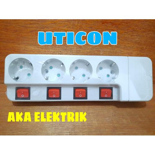 Jual STOP KONTAK UTICON 4 LUBANG SAKLAR TERSENDIRI TANPA KABEL ST-1485 ...