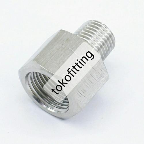 Jual socket adaptor reducer SS 304 3/4 inch female x 1/2 in drat male ...