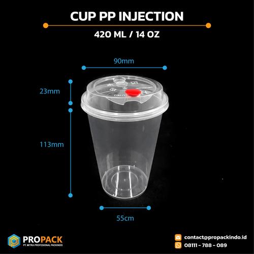 Jual Cup PP Injection 420ml 14oz isi 25 pcs / Gelas Fore - Cheese Tea ...