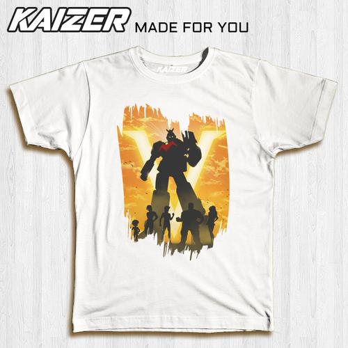 Jual KAIZER RH-1477 Kaos Voltes V Anime Robot Voltus - Putih, S ...