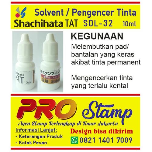Jual TAT Shachihata SOLVENT SOL-32 Kemasan 10ml ORIGINAL - Kab. Bekasi ...