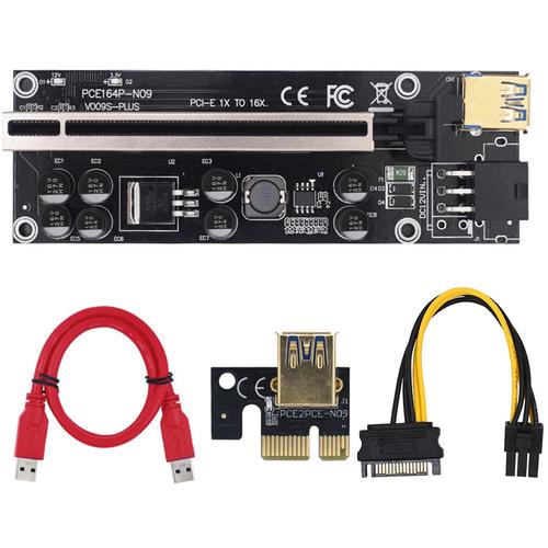 Jual USB 3.0 RISER PCI-E Express Riser Card 1x 16x 8 kapasitor V009s Plus - Hitam - Biru - Kota ...