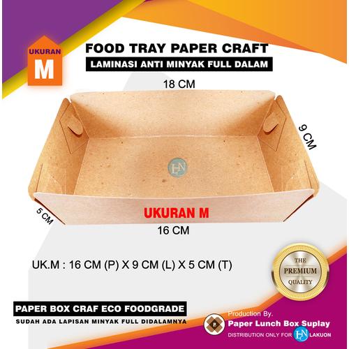 Jual FOOD TRAY UKURAN L / PAPER TRAY / TRAY KERTAS MAKANAN CRAF ...