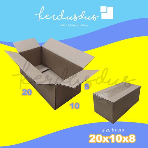 Jual 20x10x8 cm kardus box karton kotak packing packaging POLOS SHEET ...