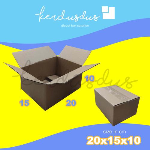 Jual 20x15x10 cm kardus box karton kotak packing packaging POLOS SHEET ...