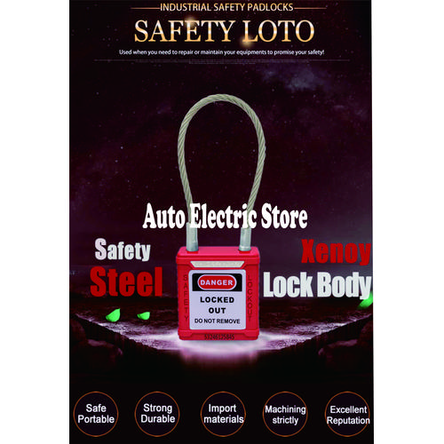 Jual Wire Safety Padlocks - gembok Loto wire - warna merah - Kota ...