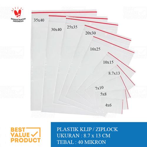Jual PLASTIK ZIP LOCK 8,7 x 13 cm PLASTIK KLIP ZIPLOCK CLIP 8,7x13cm ...