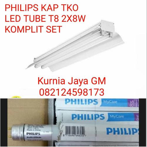 Jual PHILIPS Kap TKO Lampu Led Tube Ecofit T8 2 x 16watt Komplit Set ...