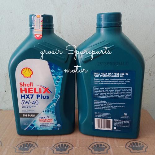 Jual OLI SHELL HELIX HX7 PLUS 5W-40 1LITER ISI 12 BOTOL 1 DUS PER DUS ...