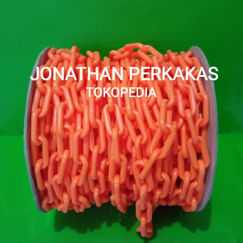 Jual rantai pvc 8mm orange /rantai plastik 8mm orange/rantai pembatas ...