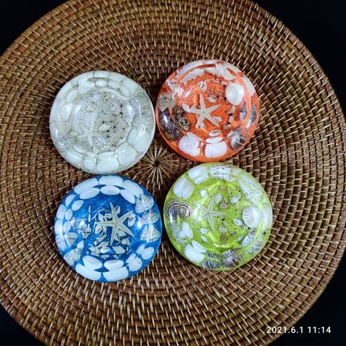 Jual asbak kerang resin biota laut/souvenir asbak/shell ashtray round ...