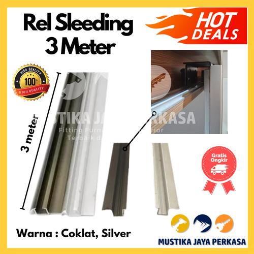 Jual Rel Sliding Rel Pintu Sleeding 380 383 Champane Putih Besi - Kab ...