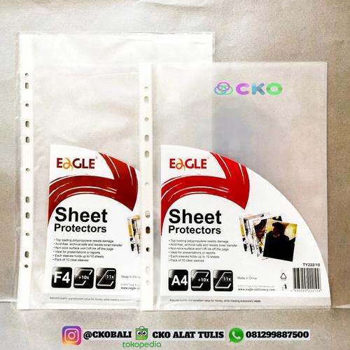 Jual Eagle Pocket Sheet Protector Plastik Binder Ordner F4 / A4 Isi 10 ...