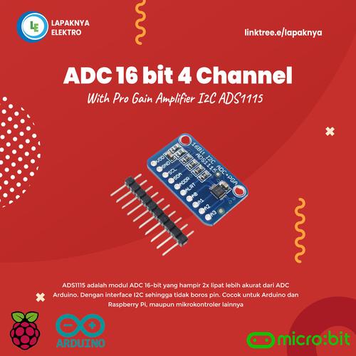 Jual Module ADC 16 bit 4 Channel with Pro Gain Amplifier 16-bit I2C ...