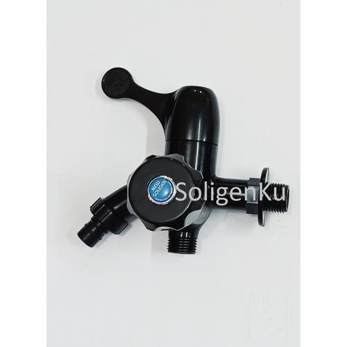 Jual Kran Cabang PVC Shower Keran Double Plastik Pvc Soligen Hitam S13 ...