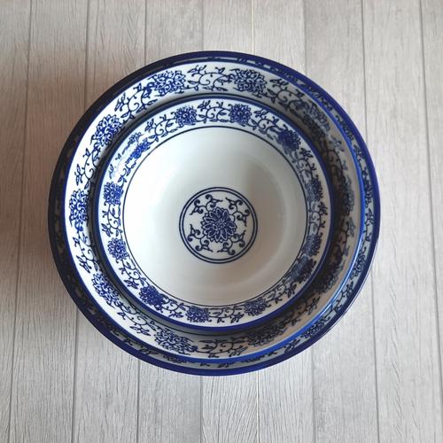 Jual Set Mangkok Keramik isi 3 Biru Putih ( D=21,18,15cm) - Jakarta ...