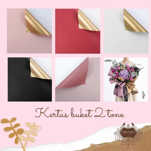 Jual kertas buket 2 tone - putih gold - Jakarta Barat - ClaritaRibbon ...