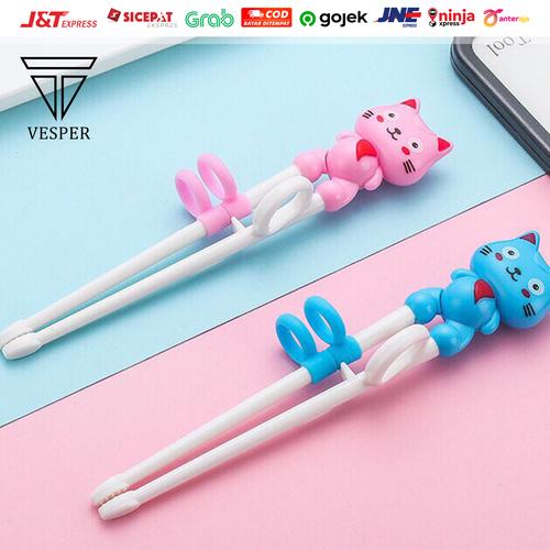 Jual Sumpit anak latihan / training chopstick / sumpit anak lucu - Biru ...