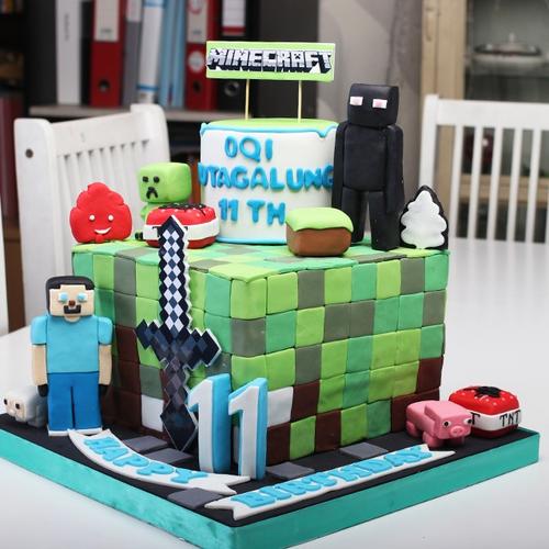 Jual Kue Ulang Tahun Tema Minecraft 20 x 20 cm - Jakarta Barat - Libra ...