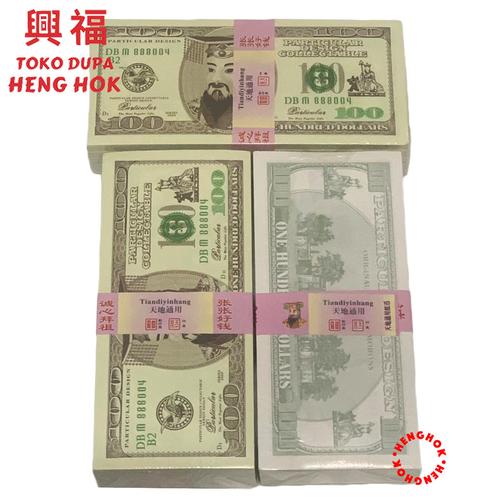Jual HELL BANK NOTES USD 100 DOLLAR AMERIKA SEMBAHYANG LELUHUR CENG ...