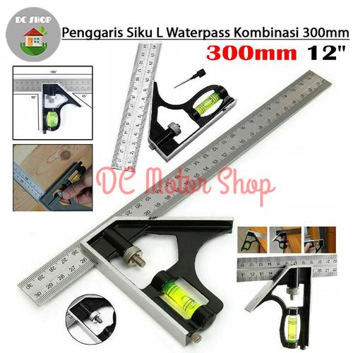 Jual Penggaris Siku L Kombinasi Waterpass Combination Square Ruler ...