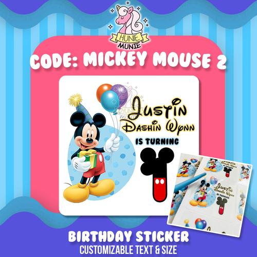 Jual Sticker Birthday Custom - Mickey Mouse #2 (Square) (20pcs ...