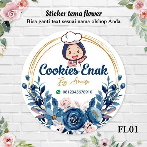 Jual STICKER LABEL UNTUK KEMASAN / MAKANAN / FOOD CUTING MOTIF BUNGA ...