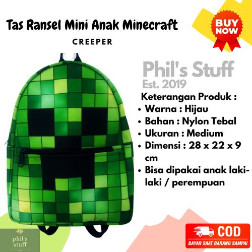 Jual Tas Ransel Anak TK Lucu Motif Minecraft - Besar (L) - Kab. Bandung ...