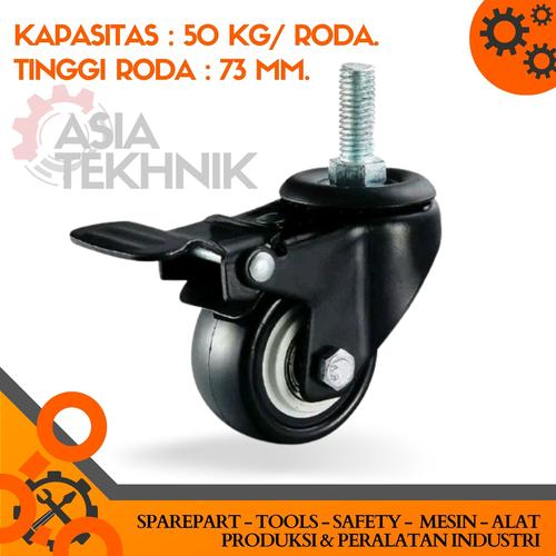 Jual Roda Troli Pu Black Caster 2 Inch Drat Rem - Jakarta Pusat - Asia ...