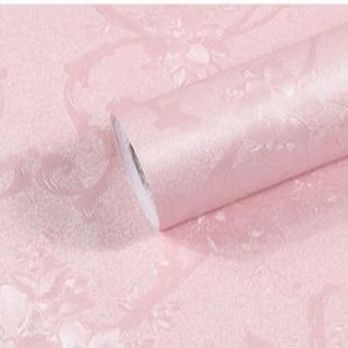 Jual Wallpaper Dinding Sticker Dinding Polos Pink Muda Serat Batik ...